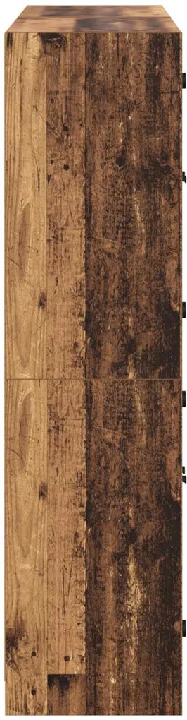 Vysoký bufet 2 ks Staré dřevo 68 x 37 x 142 cm Kompozitní dřevo 3402644