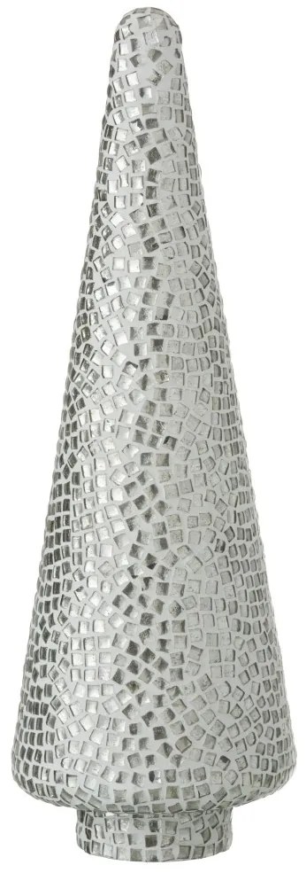Stříbrno - bílý skleněný stromek Mosaic - Ø 13*41cm