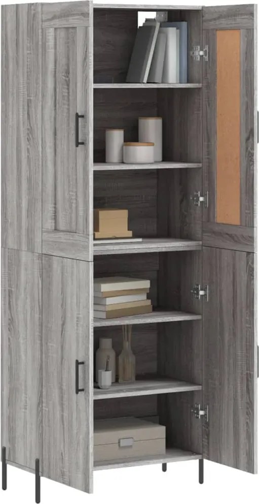Skříň highboard šedá sonoma 69,5 x 34 x 180 cm kompozitní dřevo 3199567