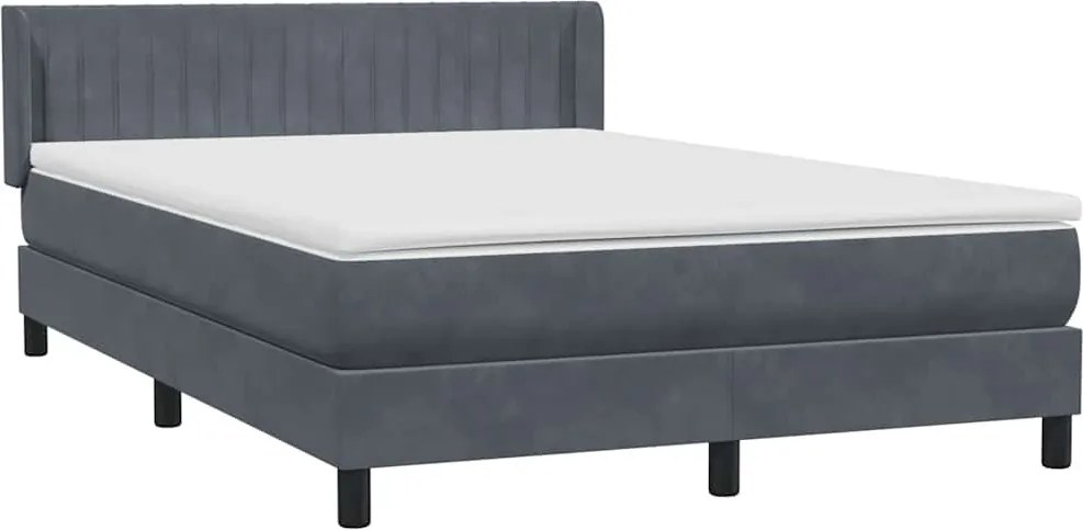 Box spring postel s matrací tmavě šedá 160x210 cm samet 3318286