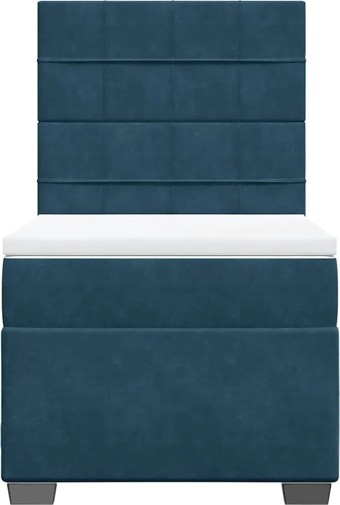 Box spring postel s matrací modrá 90 x 190 cm samet 3290790