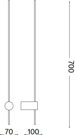 Ideal Lux - LED Nástěnné svítidlo ESSENCE LED/12W/230V 2700K 70 cm CRI 90 černá