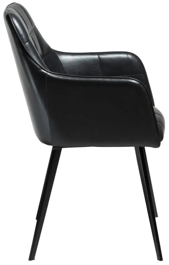 ​​​​​Dan-Form Černá koženková vintage jídelní židle DAN-FORM Embrace s područkami