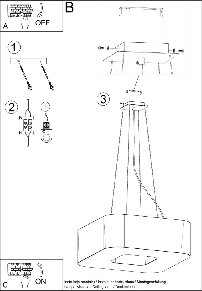Sollux Lighting Lustr URANO 60 černý