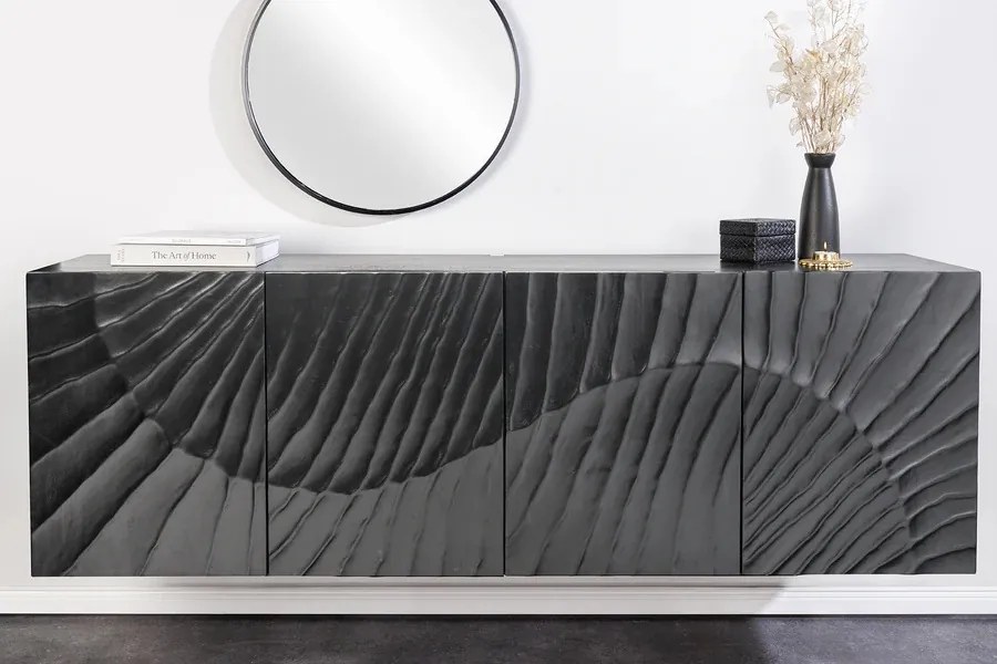 Designová závěsná komoda Shayla 177 cm černé mango