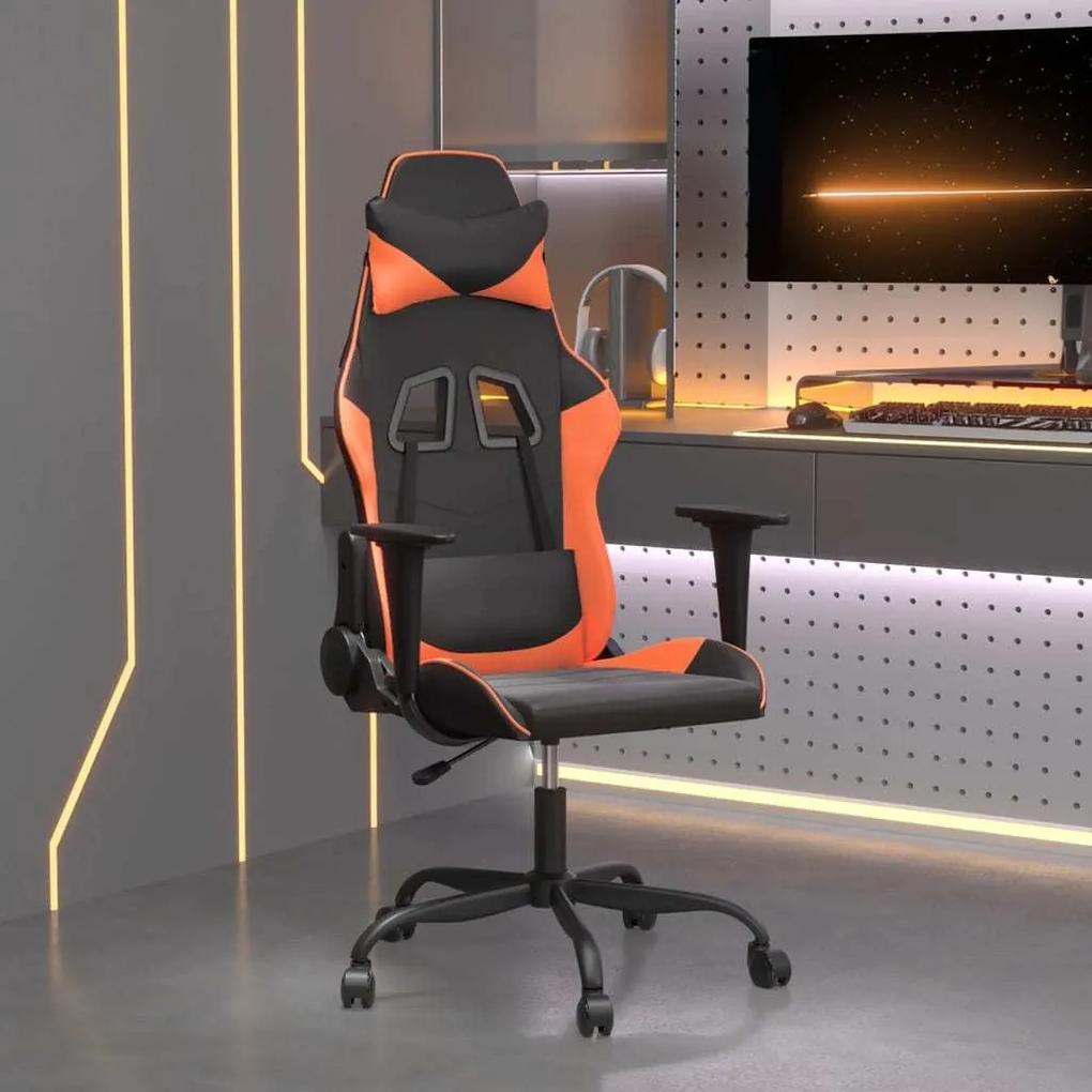 vidaXL Masážní herní židle umělá kůže [345399] Barva: Černý a zlatý