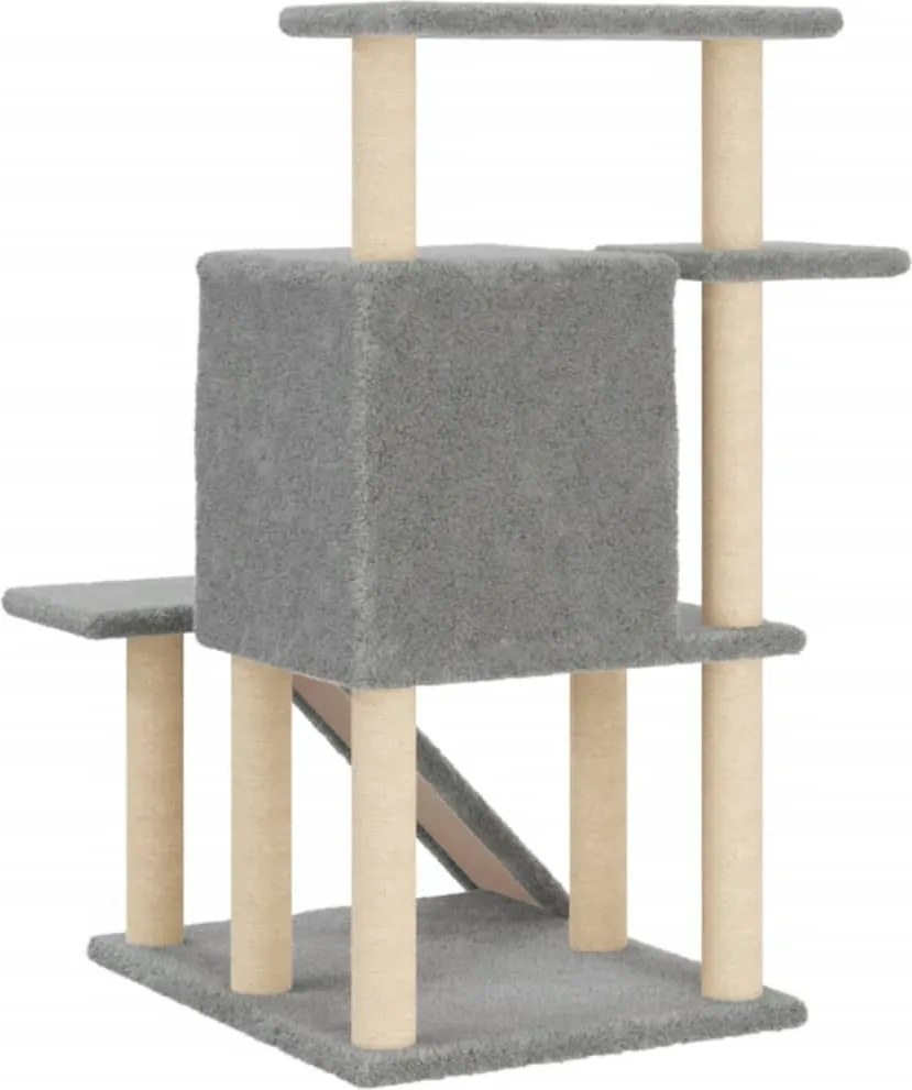 Škrabadlo pro kočky se sisalovými sloupky světle šedé 97 cm 172098