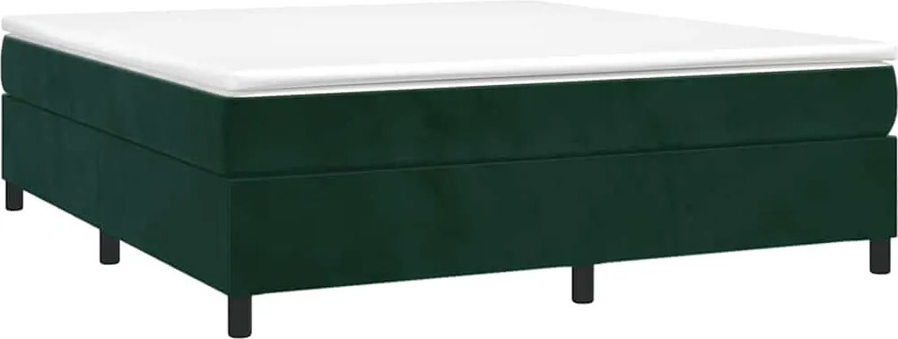 Box spring postel s matrací tmavě zelená 160x200 cm samet 3144690