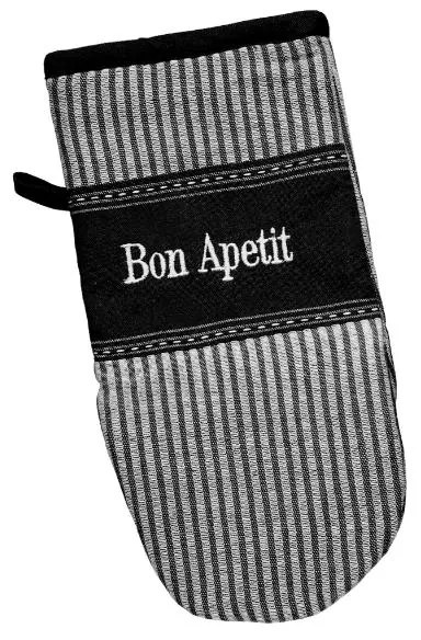SCANquilt chňapka BON APETIT černobílá 15 x 30 cm