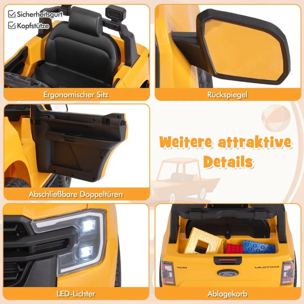 Costway Dětské elektrické auto Ford 12 V dětské auto elektrické s dálkovým