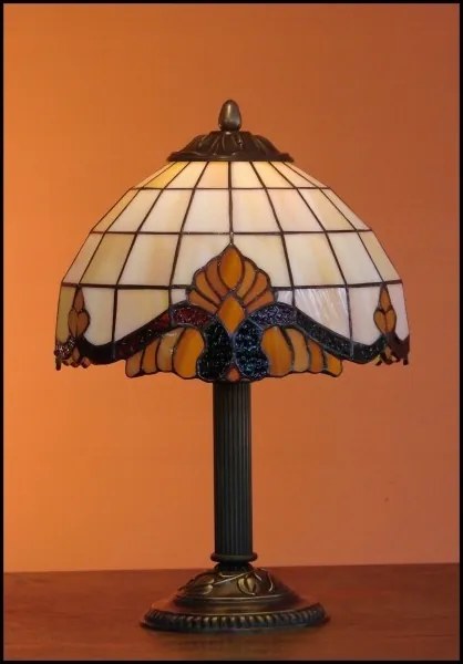 noční vitrážová stolní lampa Classic H-34 cm
