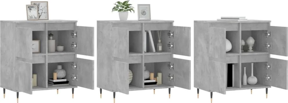 Příborníky 3 ks betonově šedé kompozitní dřevo 3190193