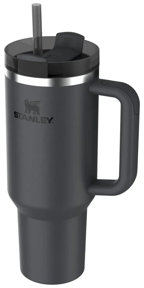 Černá termoska s brčkem z nerezové oceli 1,18 l Quencher H2.0 FlowState Tumbler Black – Stanley