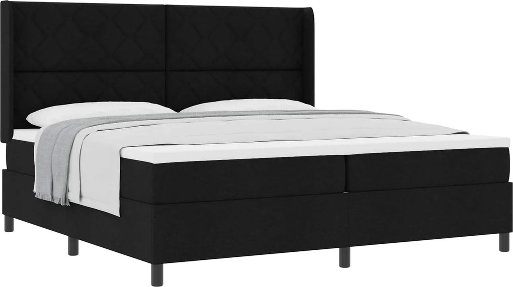 Postel s boxspringem s polštářem Černý 200 x 200 cm textil 3341730