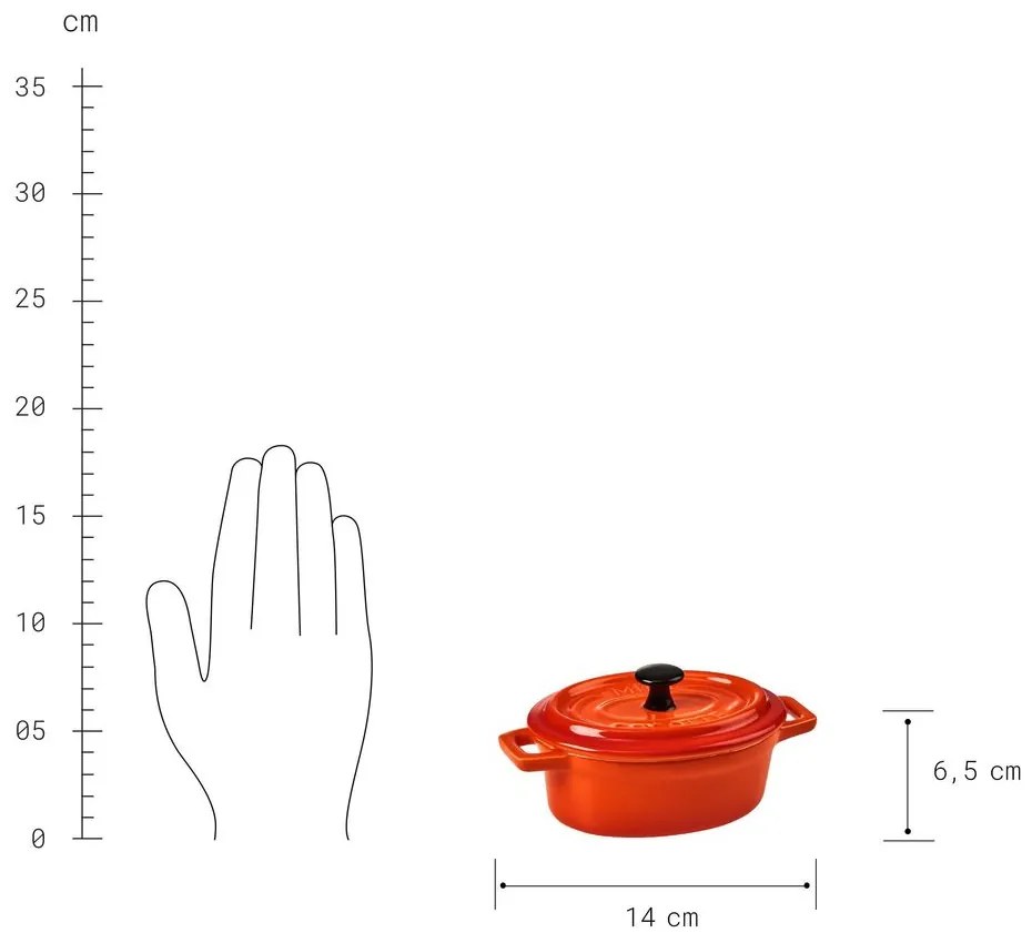 Butlers C'EST SI BON Mini zapékací miska s pokličkou oválná - oranžová