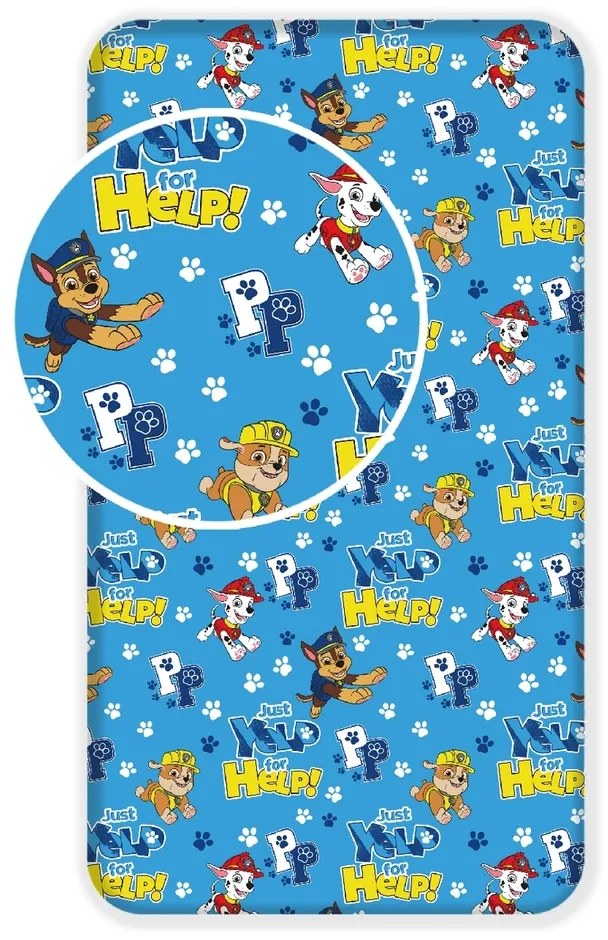 Jerry Fabrics Dětské bavlněné prostěradlo Paw Patrol 137, 90 x 200 cm