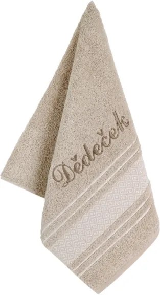 Bellatex Froté ručník mozaika se jménem DĚDEČEK Ručník 50x100 cm béžová