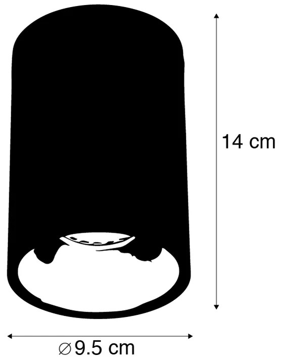 Chytrý reflektor černý se zlatou barvou vč. WiFi světelného zdroje GU10 - Deep