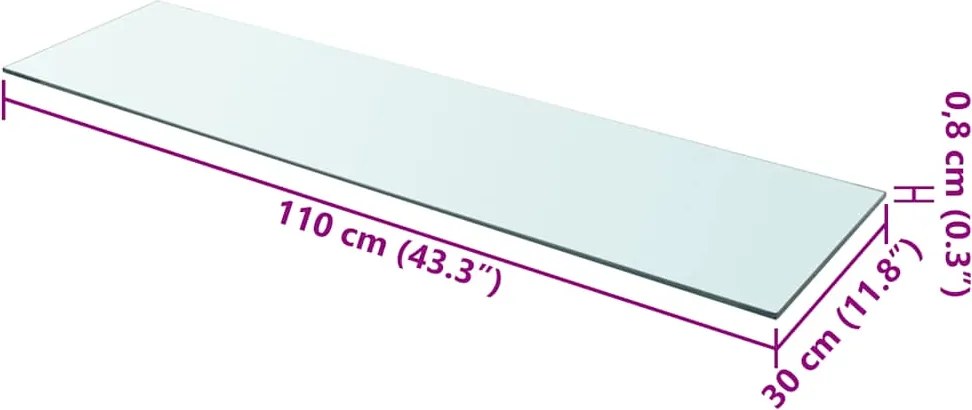 Policová deska sklo čiré 110x30 cm 243851
