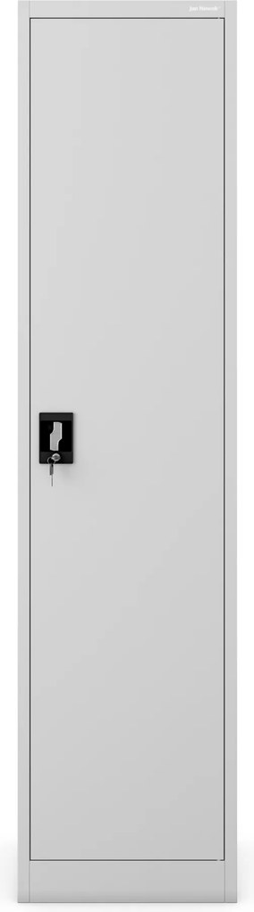 Úzká kovová kancelářská skříň na dokumenty, šedá, 450x1850x400 mm: ALEX