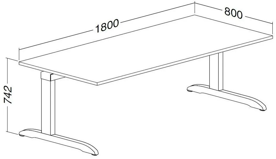 Kancelářský stůl Pro Office C 80x180 cm Barva: Buk