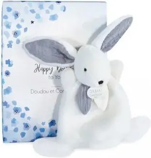 Doudou Dárková krabička modrá - mini králíček 17 cm / od 0 let