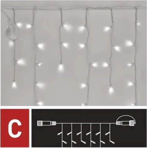 Propojovací vánoční řetěz bez zdroje EMOS Connecting D1CC02 ZY2001 100LED krápníky 2,5x0,9m studená bílá blikající