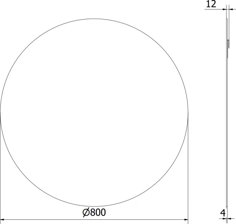 Mexen Alto, kulaté koupelnové zrcadlo 80 cm, 9853-080-080-000-00