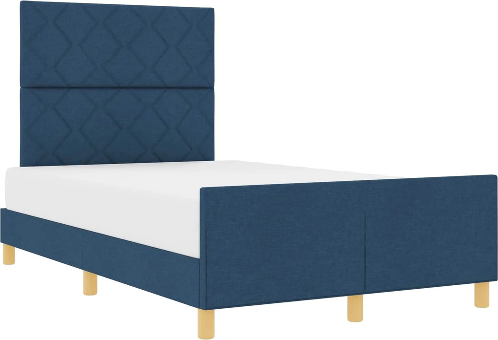 Rám postele s čelo Modrá 120 x 190 cm textil 3344794