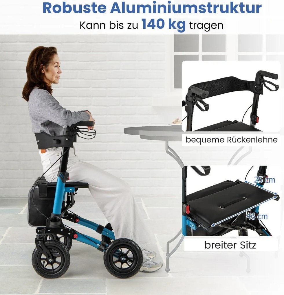 Costway Roller s pneumatikami, skládací a lehký s hliníkovým sedadlem do 140 kg