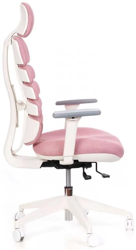 Kancelářská židle SPINE s PDH bílý plast růžová LS2-01