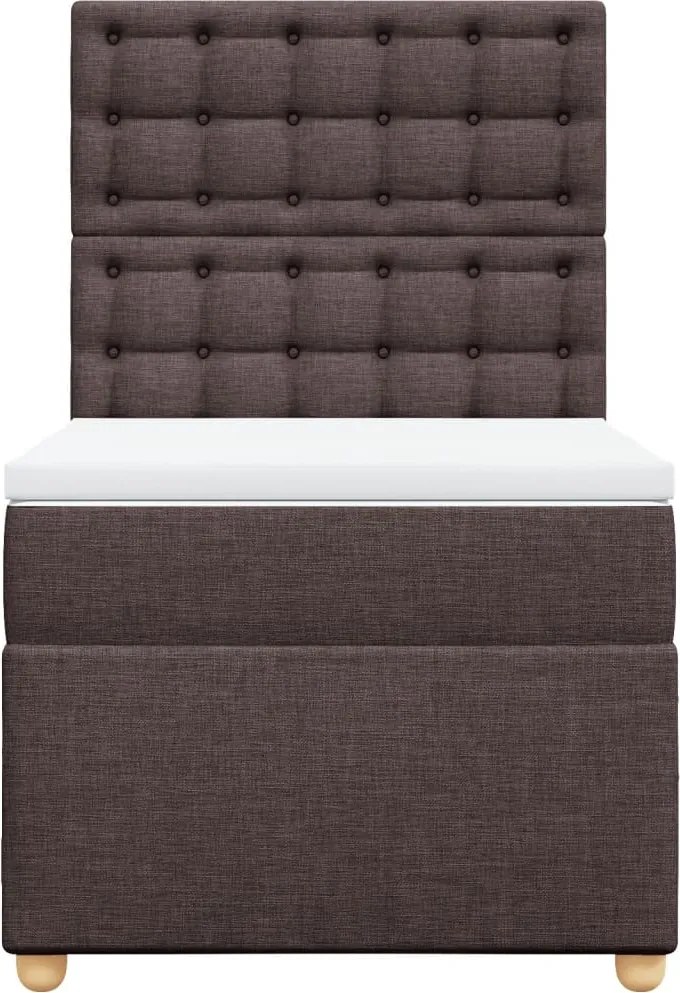 Box spring postel s matrací tmavě hnědá 90x200 cm textil 3291180