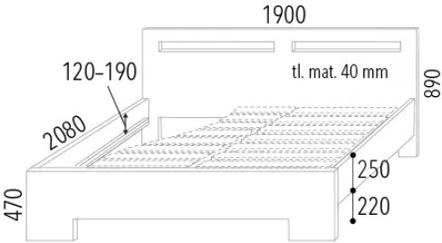 Noční stolek Messina Domestav č.243 Materiál: Buk cink, Povrchová úprava: Olej