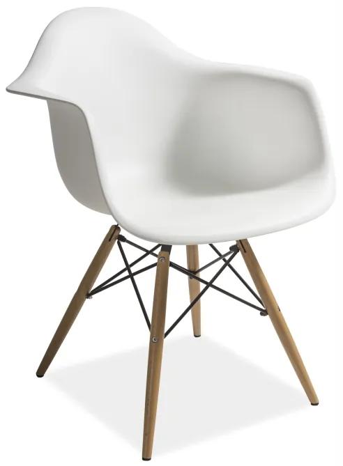 MAXIVA Jídelní židle - MONDI, dřevěné nohy, bílá Sedák: bílý (plast) | BIANO