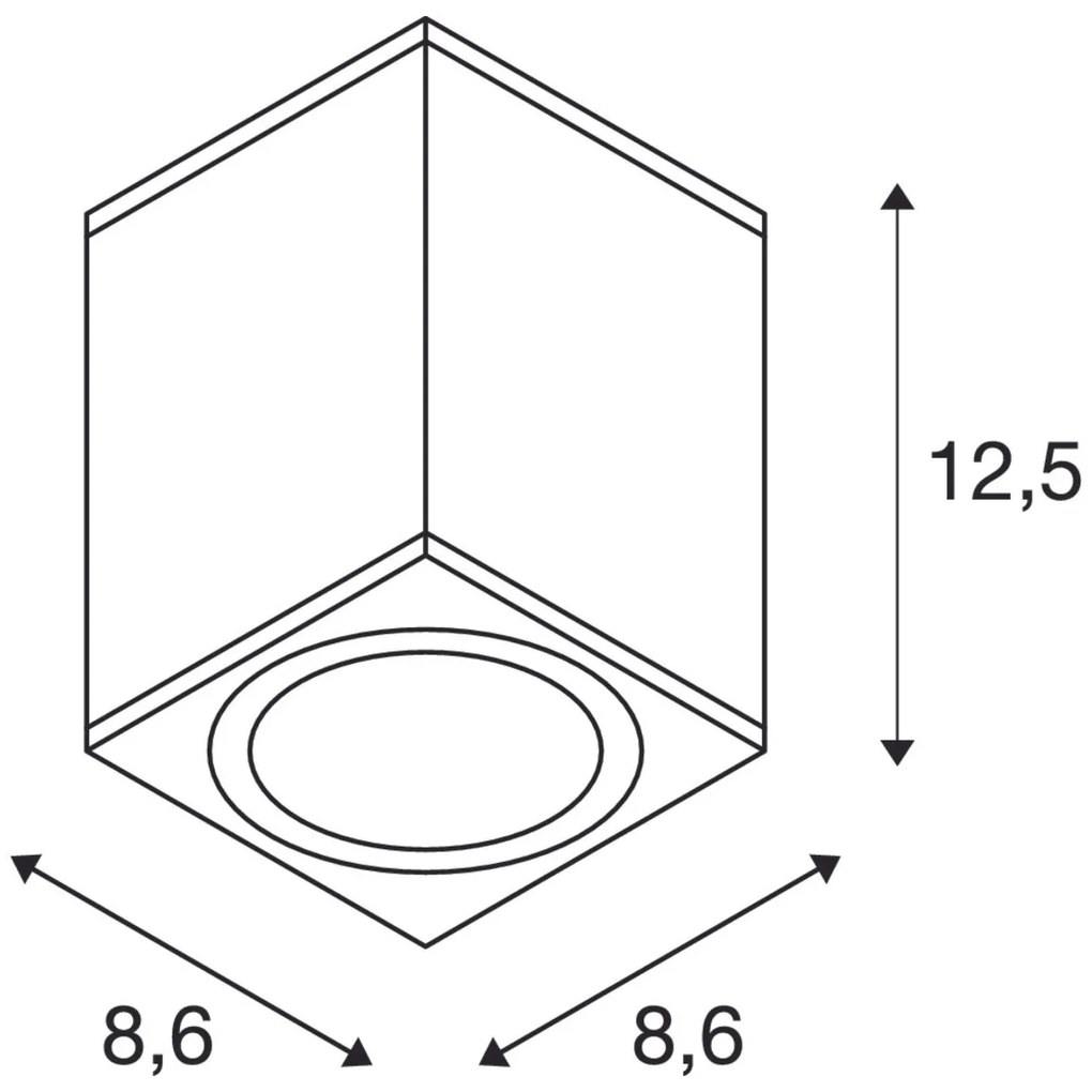 SLV 1003420 Enola Square S, venkovní stropní svítidlo, LED 9W 3000/4000K, antracit, rozměr 8,6x8,6cm, IP65