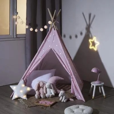 Atmosphera for Kids Dětský stan teepee s fosforeskujícími hvězdami růžový