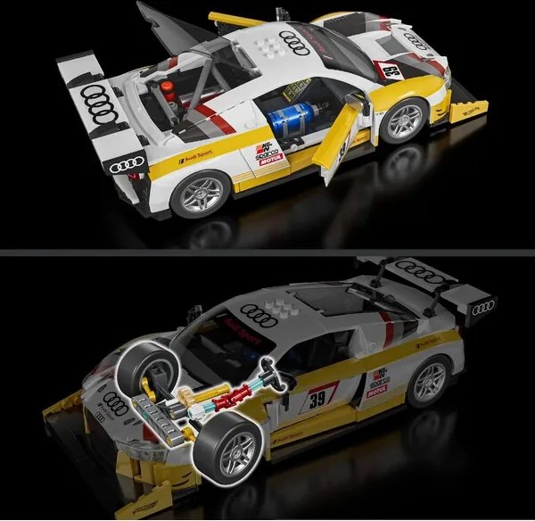 Mattel Brick Shop sestavitelný model Hot Wheels - 15 Audi R8 LMS (Elite series) Vícebarevná