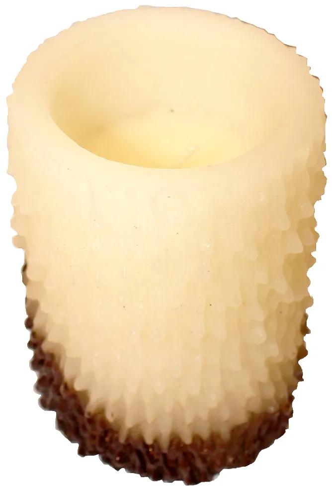 Svíčka s detailem vosku hnědá 60012