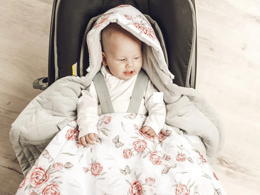 Babysteps Celoroční zavinovací deka do autosedačky pro miminko ÚSVIT + TMAVĚ ŠEDÁ