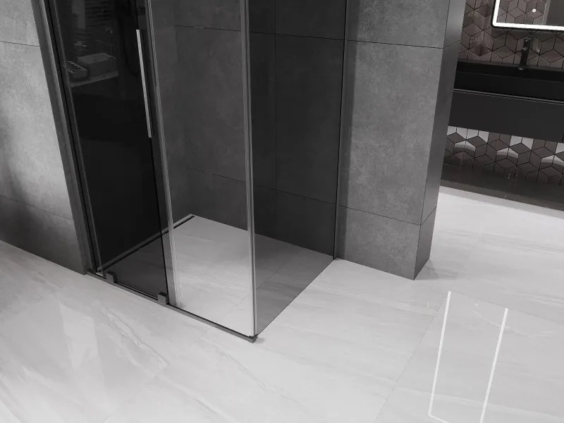 Mexen Velar, sprchový kout s posuvnými dveřmi 110 x 80 cm, 8mm šedé sklo, grafit broušený, 871-110-080-41-66