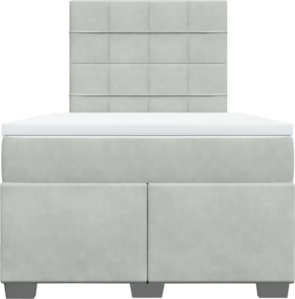 Box spring postel s matrací světle šedá 120 x 200 cm samet 3293182