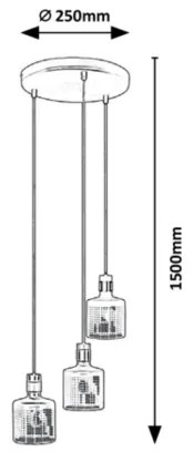 Rabalux - Lustr na lanku 3xE27/9W/230V