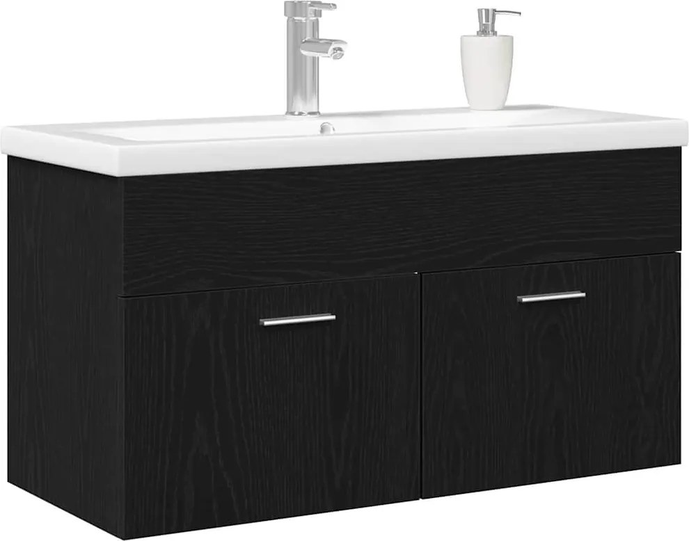 Koupelnová skříň Černý dub 90 x 38,5 x 46 cm Kompozitní dřevo 3333138