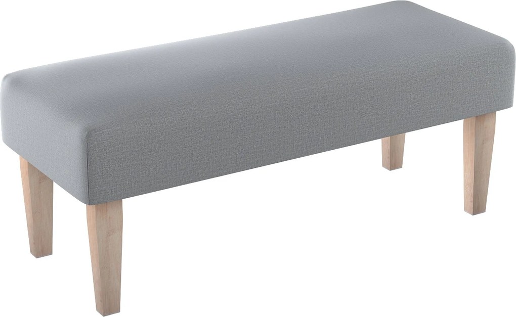 Dlouhá lavička 100x40cm barva šedá látka sametová