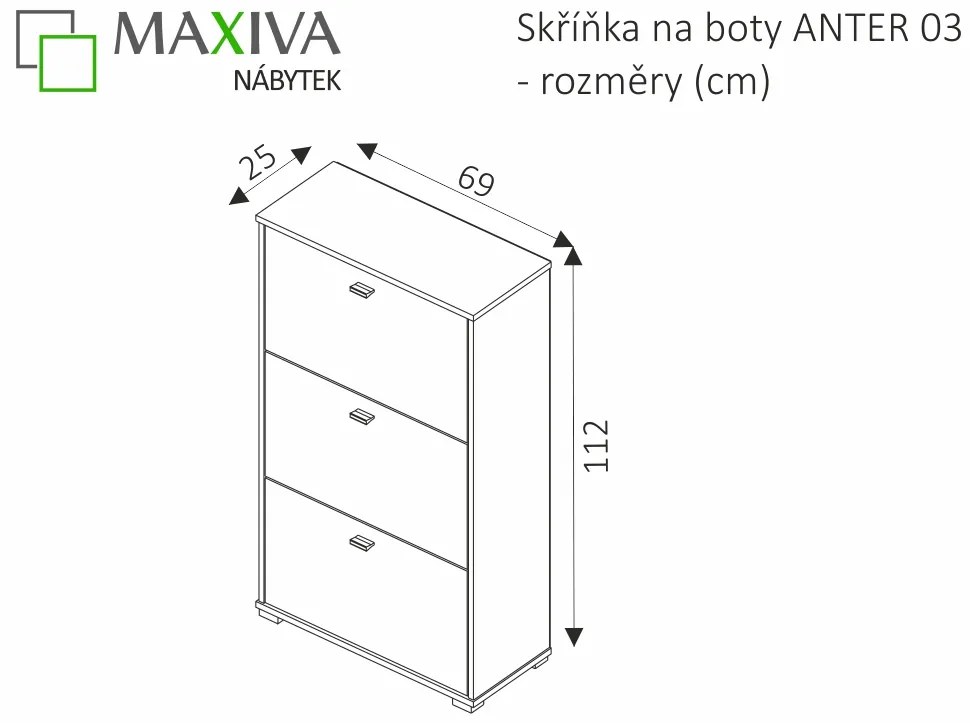 MARIDEX Botník - ANTER 03, matná bílá