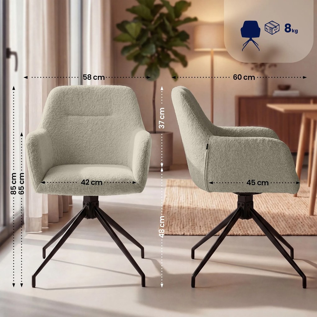 Jídelní židle Merlinda látka Teddy – taupe
