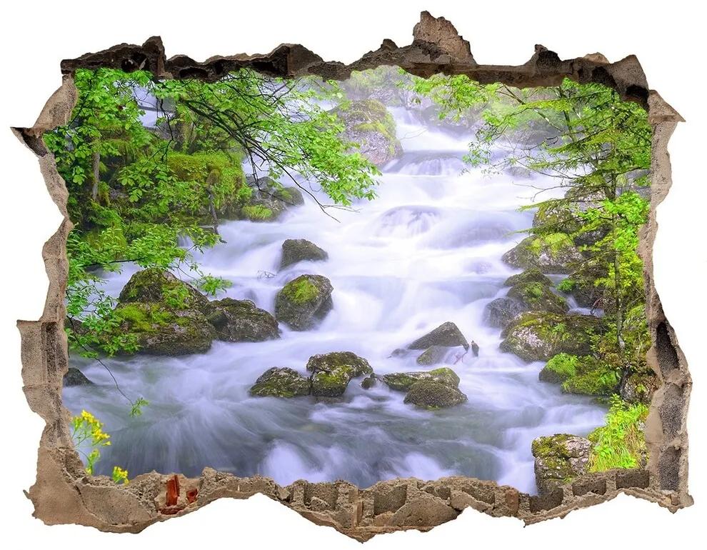 Wallmuralia Nálepka fototapeta 3D výhled Horská řeka 95x64 cm