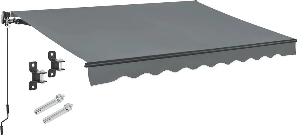 Juskys Kloubová markýza s ruční klikou Barva: šedá, Velikost: 350 × 300 cm