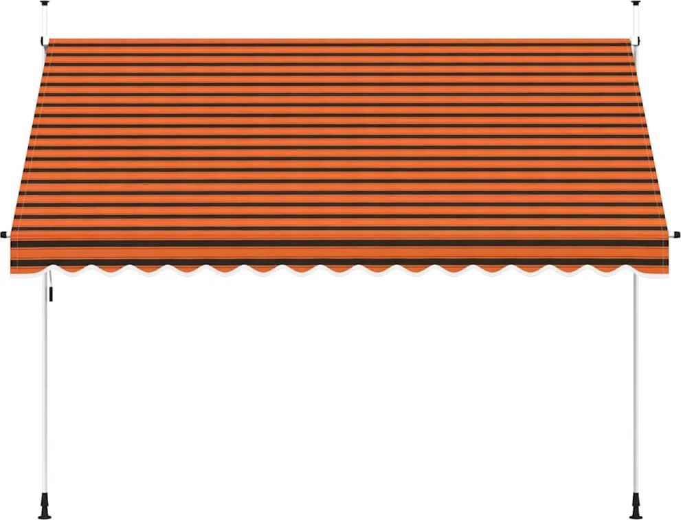 Ručně zatahovací markýza 350 cm oranžovo-hnědá 145839