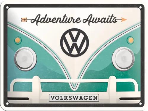 Postershop Plechová cedule: Volkswagen Adventure Awaits - 15x20 cm
